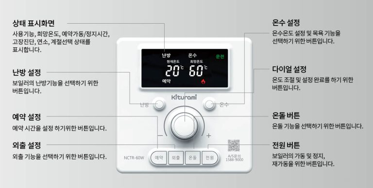귀뚜라미 가스보일러 겨울철 실내온도조절기 사용법 (NCTR-60W 매뉴얼 설명서)